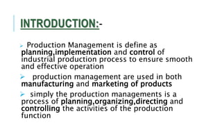 Production managements mph 10 | PPTX