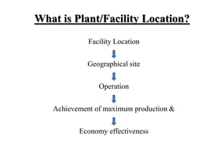 Production management system, plant location | PPTX