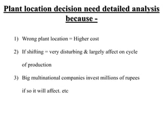 Production management system, plant location | PPTX
