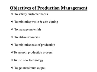 Production management system, plant location | PPTX