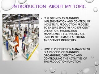 Production manegement | PPT