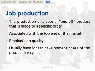 Operation Management: Production Methods | PDF