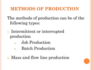 Methods of Production : Job, Batch & Mass Productiion | PPT