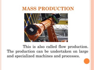Methods of Production : Job, Batch & Mass Productiion | PPT