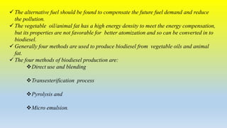Production_methods_Biodiesel_KS.pptx | Chemistry | Science
