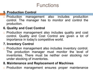 Production mgmt | PPTX
