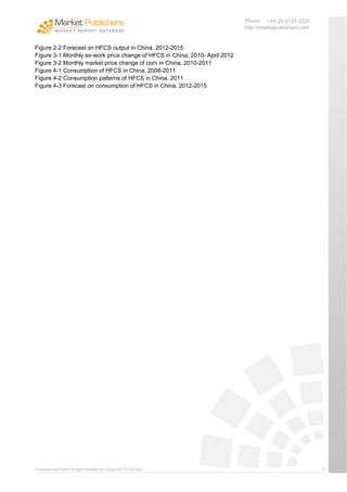 Production and Market of High Fructose Corn Syrup (HFCS) in China | PDF