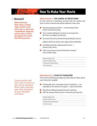 How To Make Your Movie "Production notebook" | PDF