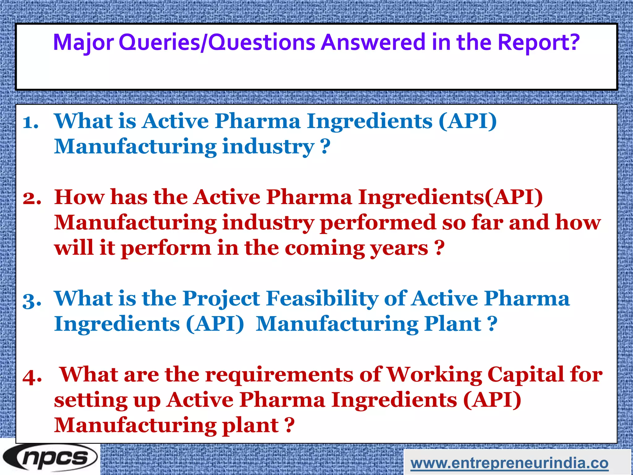 Production of active pharma ingredients (api) (amoxicillin trihydrate ...