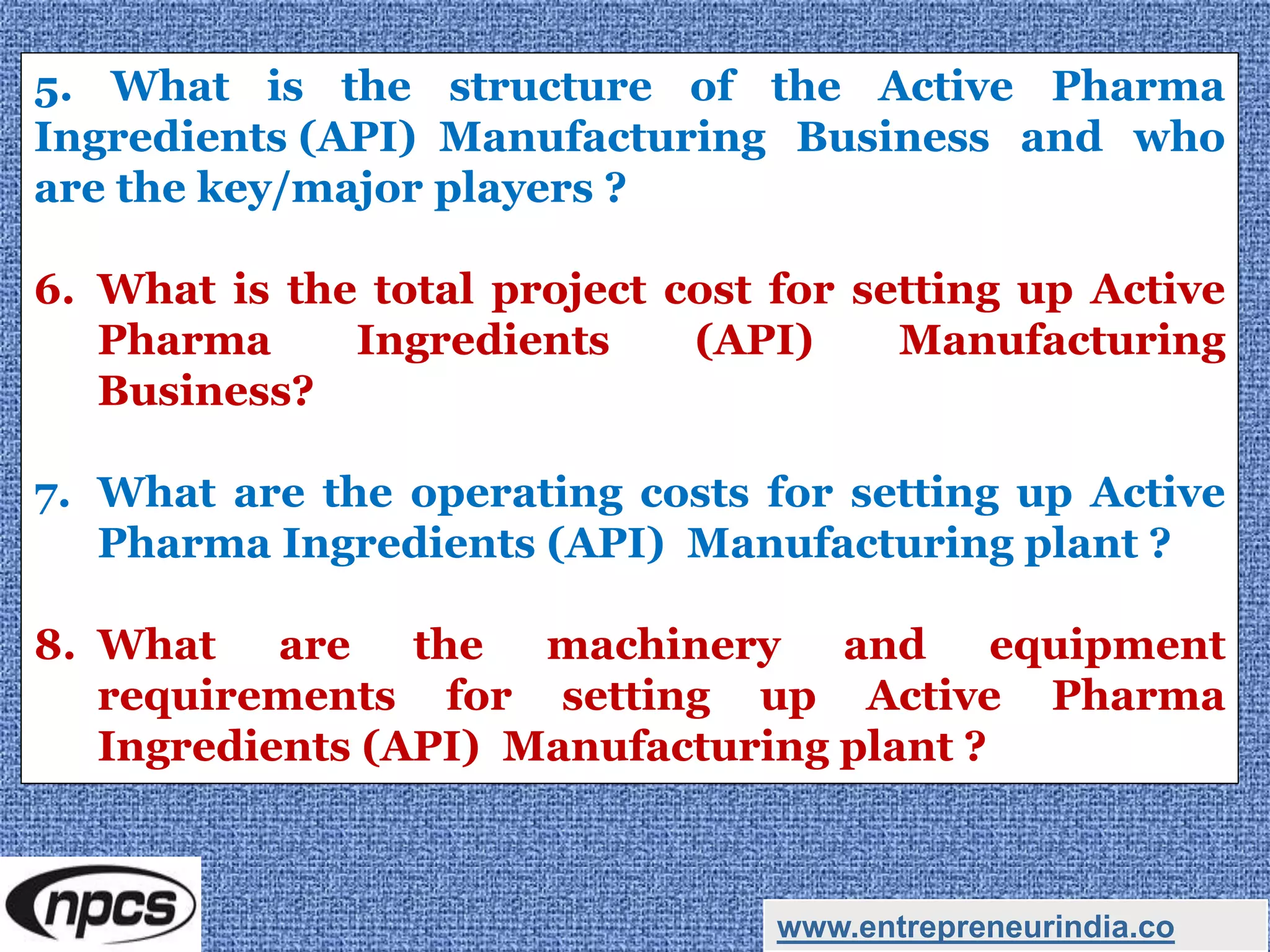 Production of active pharma ingredients (api) (amoxicillin trihydrate ...