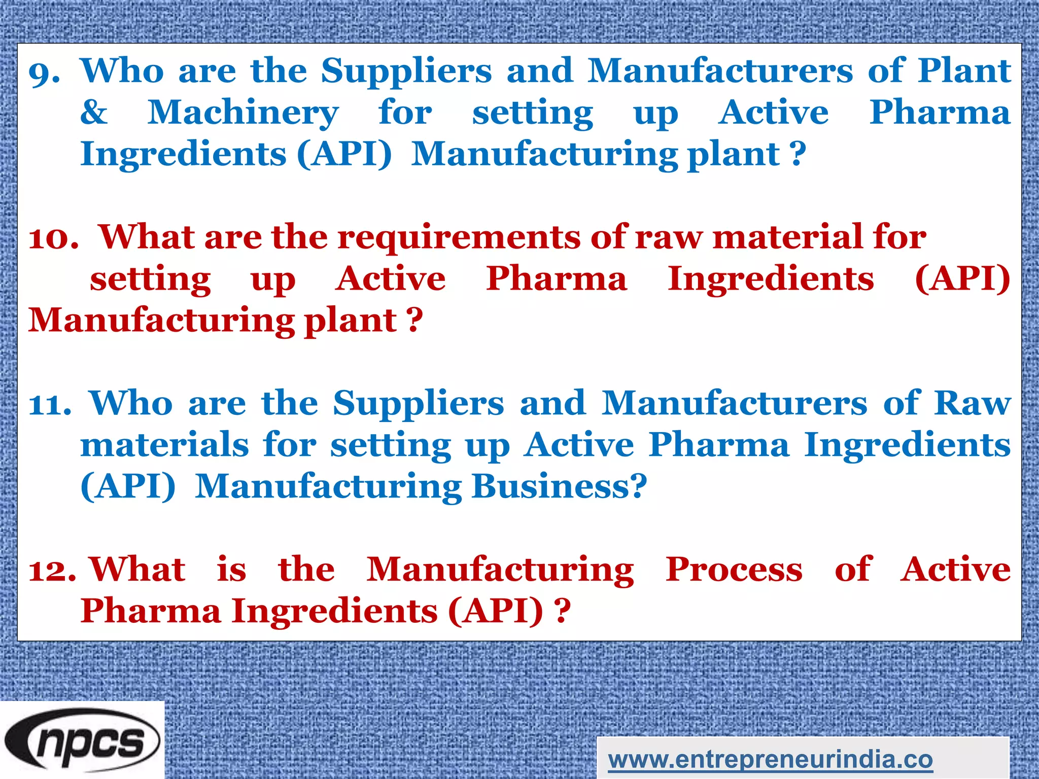Production of active pharma ingredients (api) (amoxicillin trihydrate ...