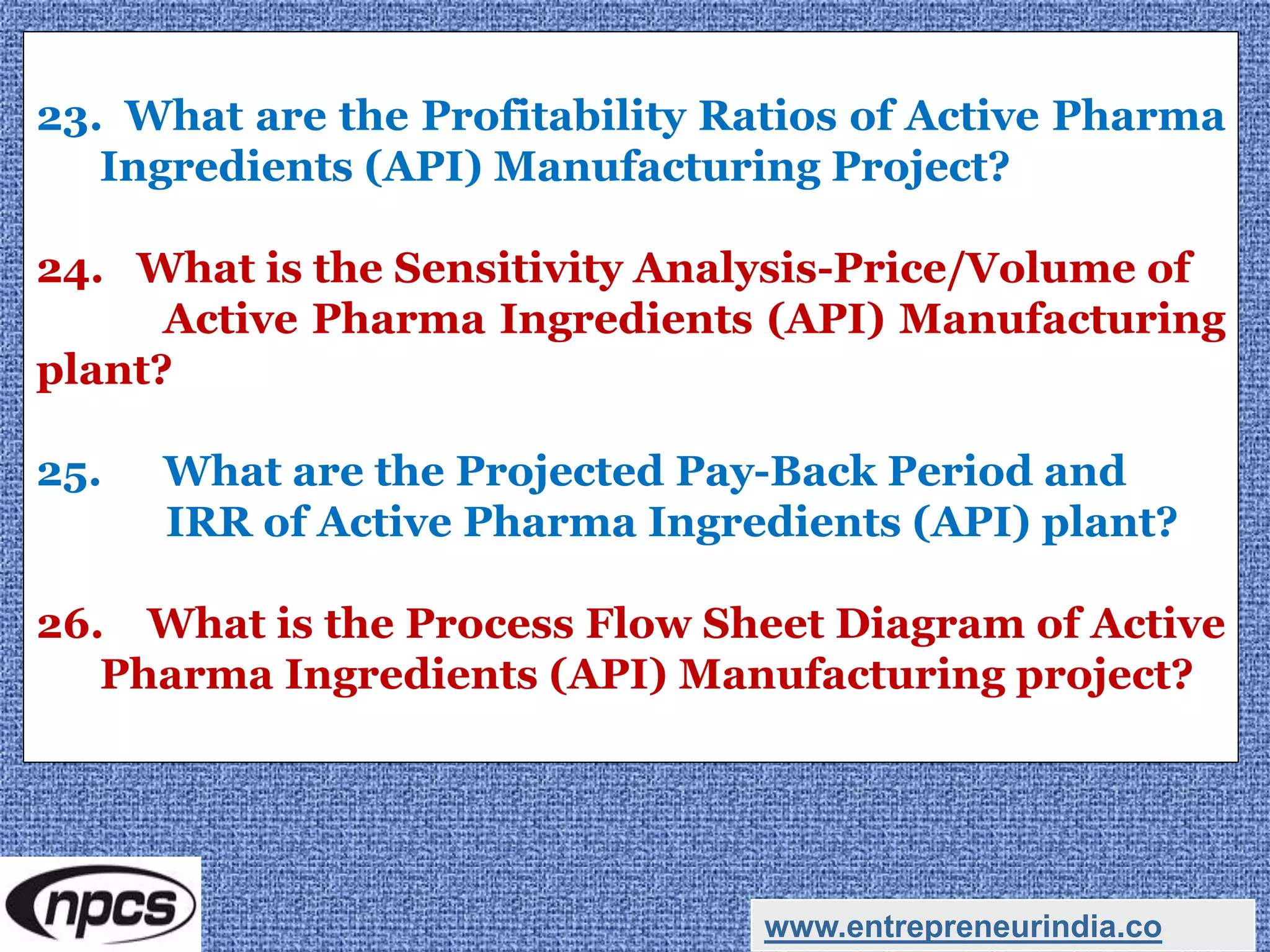 Production of active pharma ingredients (api) (amoxicillin trihydrate ...