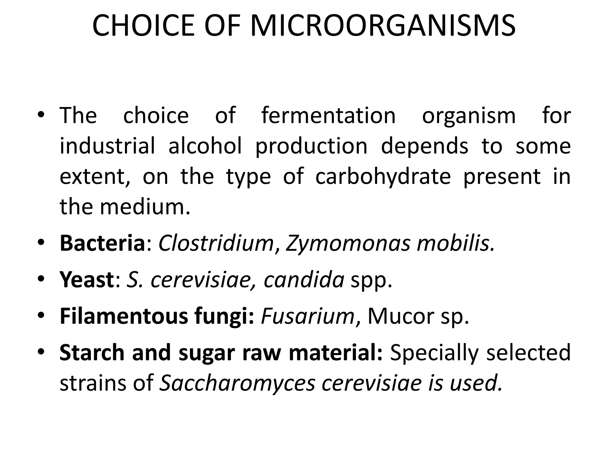 Production of alcohol | PPTX