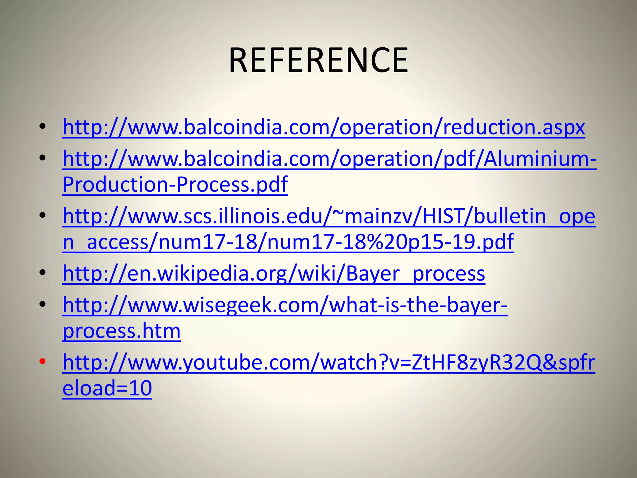 aluminium production process | PPTX