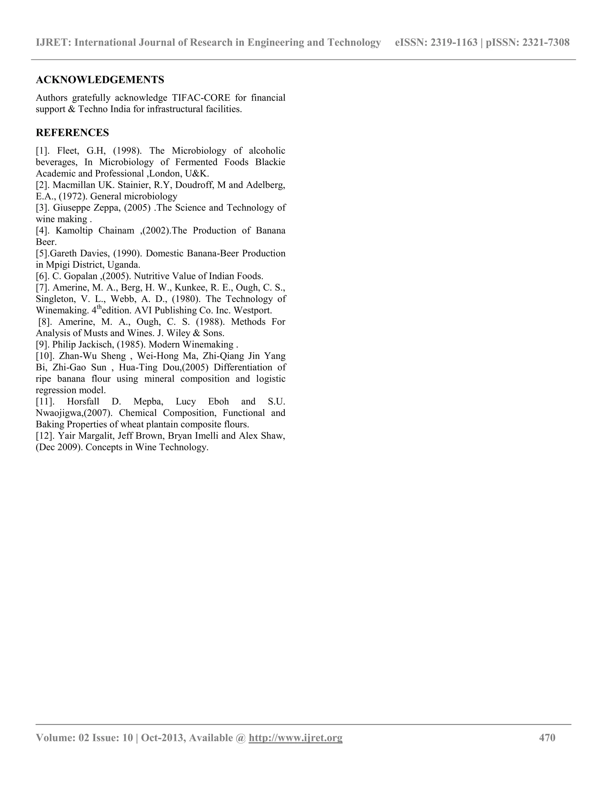 Production of banana alcohol and utilization of banana residue | PDF