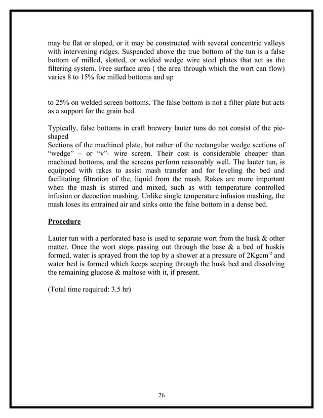 Production Of Beer By The Process Of Fermentation In Bioreactor | DOC ...