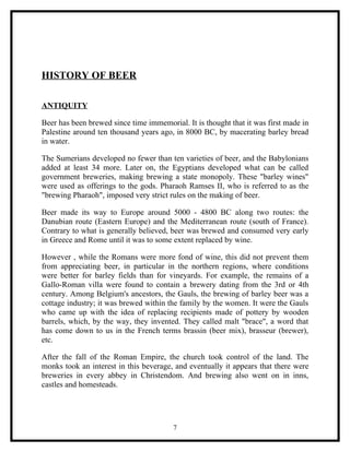 Production Of Beer By The Process Of Fermentation In Bioreactor | DOC