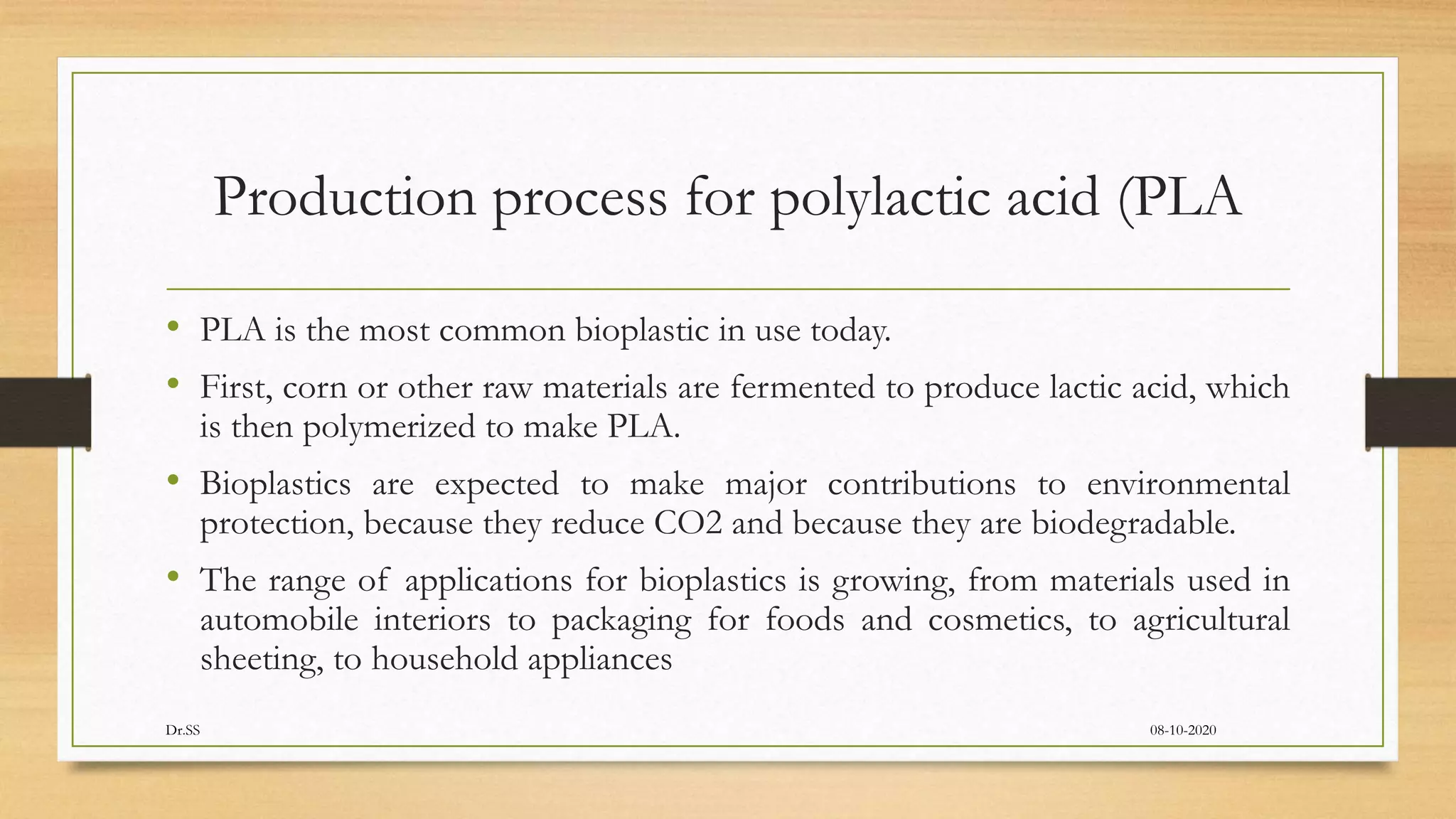 Production of biodegradable. plastic | PPTX