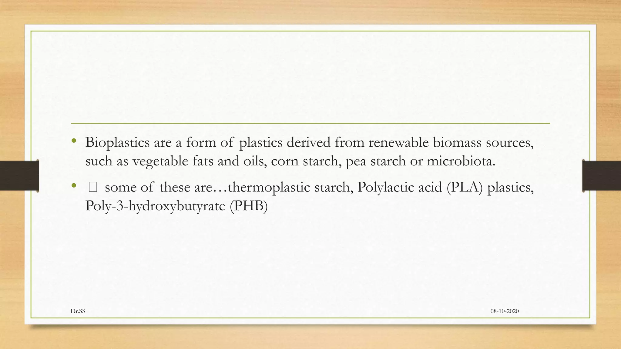 Production of biodegradable. plastic | PPTX