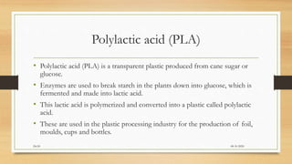 Production of biodegradable. plastic | PPTX