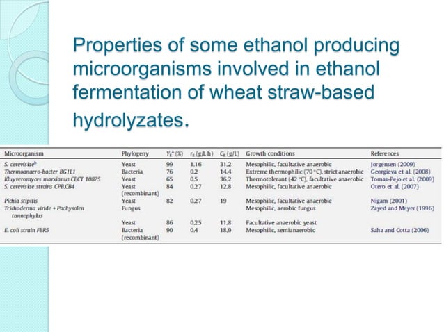 Production of bioethanol from wheat straw | PPTX | Agriculture | Industries