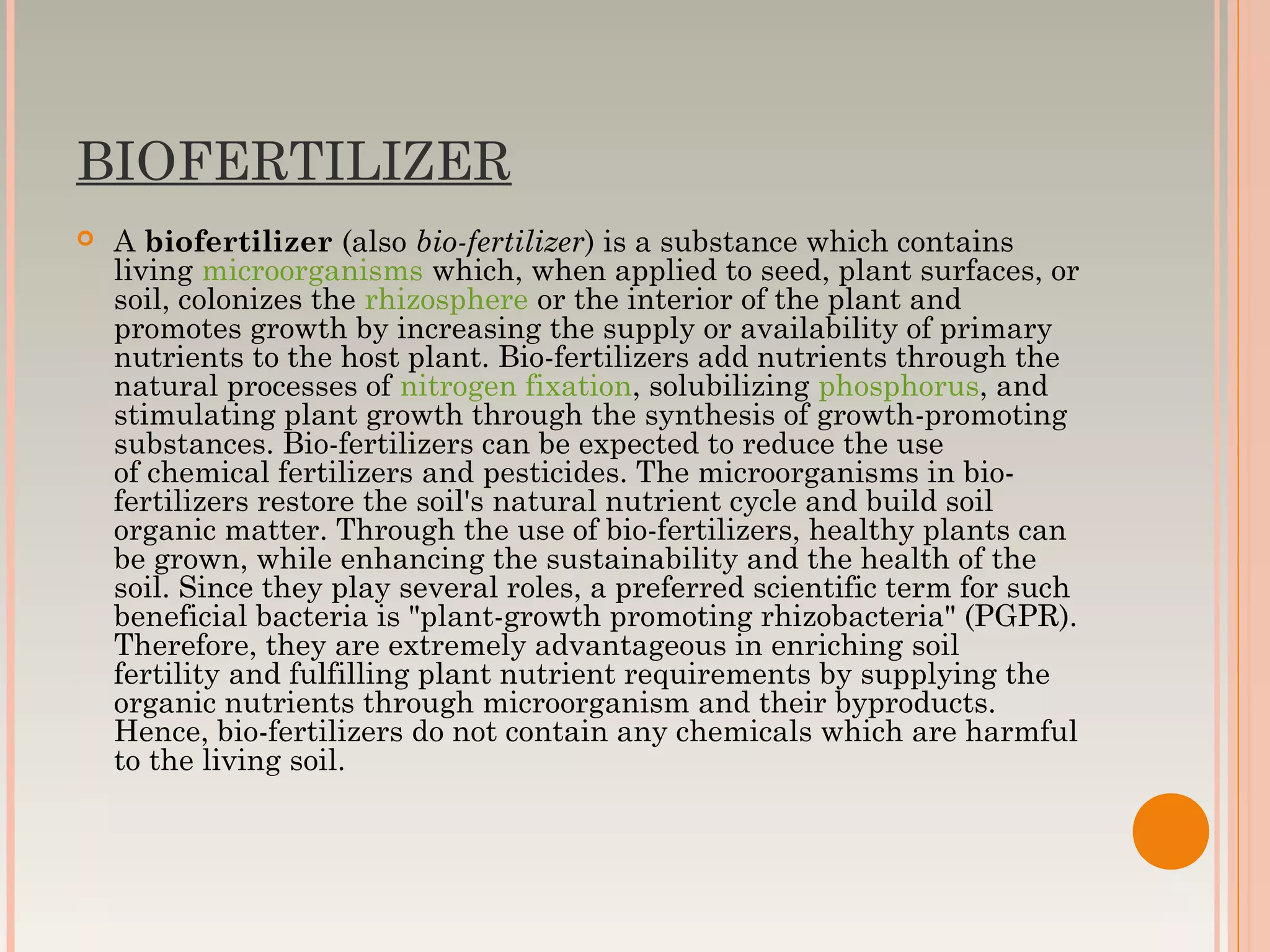 Production of biofertilizer(anabaena and nostoc) using co2 | PPT