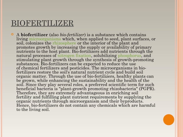 Production of biofertilizer(anabaena and nostoc) using co2 | PPT