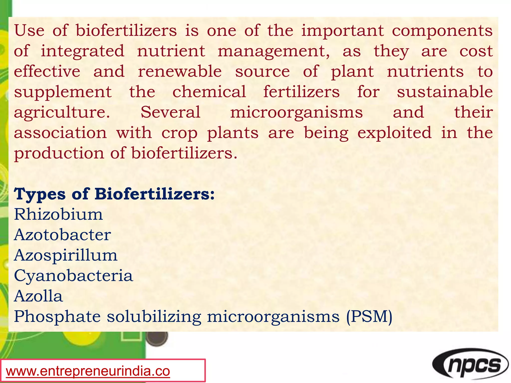 Production of Biofertilizers and Organic Farming - Food and Agriculture ...