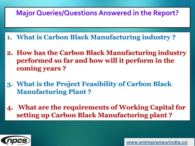 Production of carbon black. | PPTX | Commodities | Economy