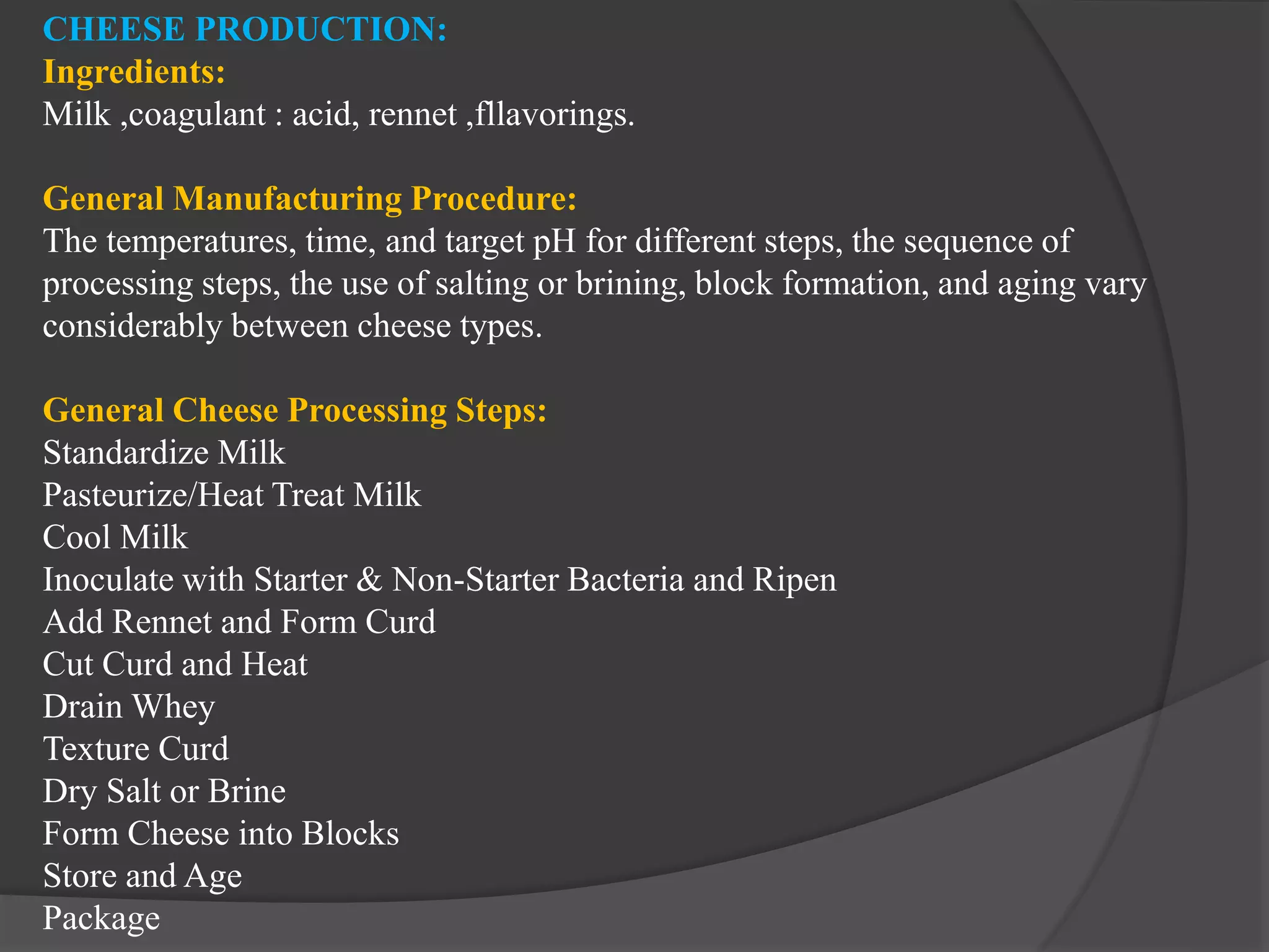 Production of cheese | PPTX