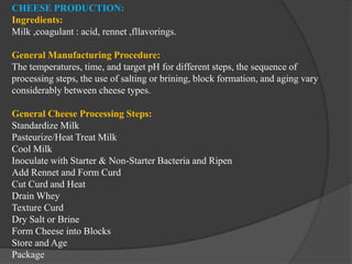 Industrial Production of cheese | PPTX