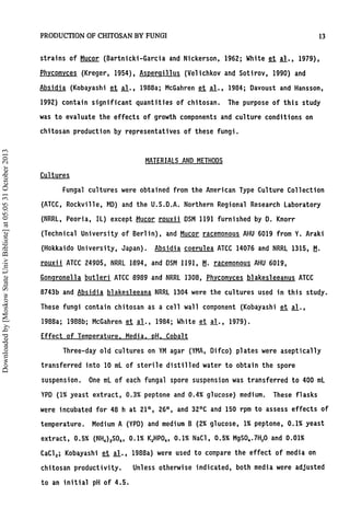 Production of chitosan by fungi | PDF