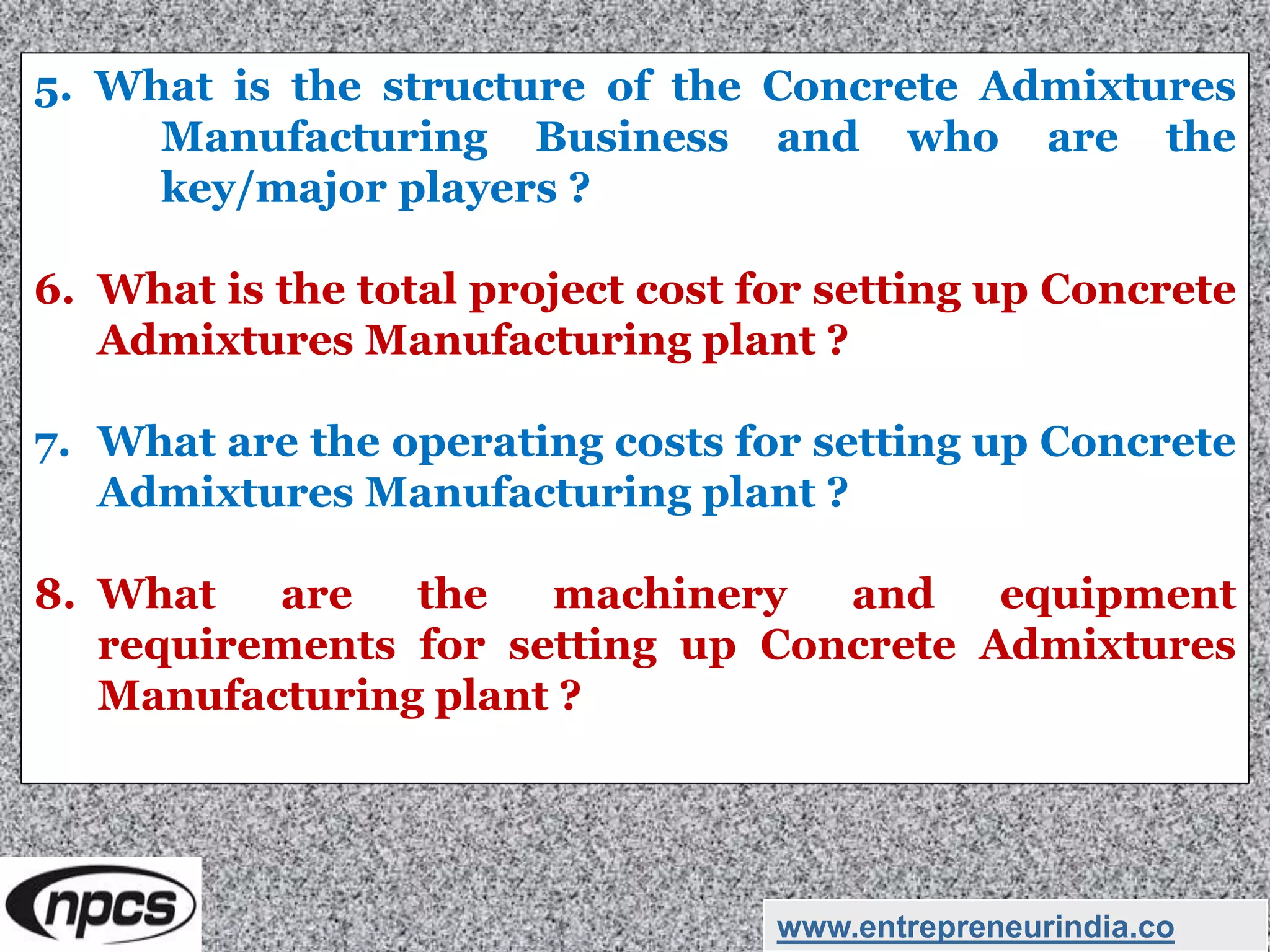 Production of Concrete Admixtures (Additives). Construction Chemicals ...