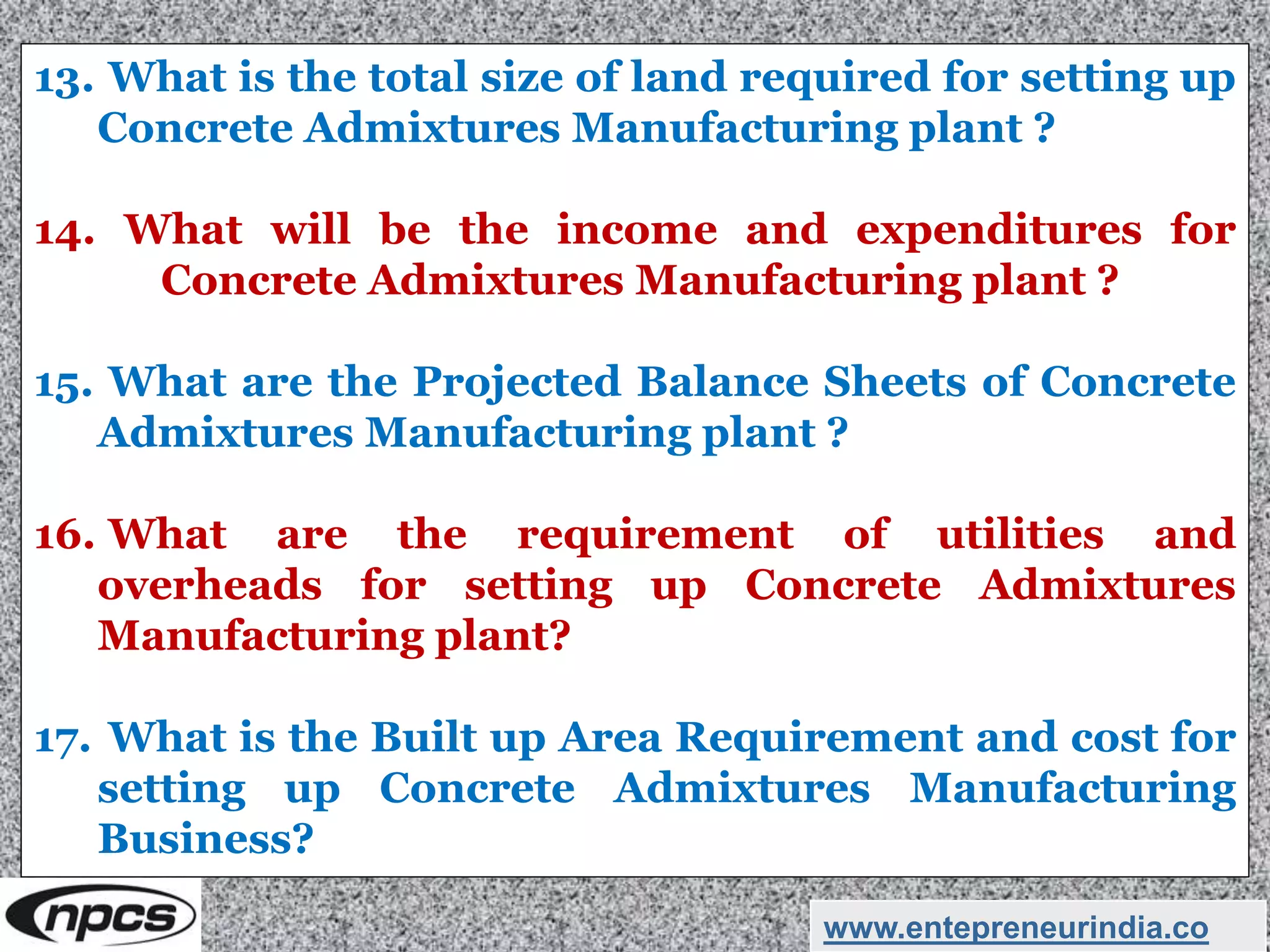 Production of Concrete Admixtures (Additives). Construction Chemicals ...