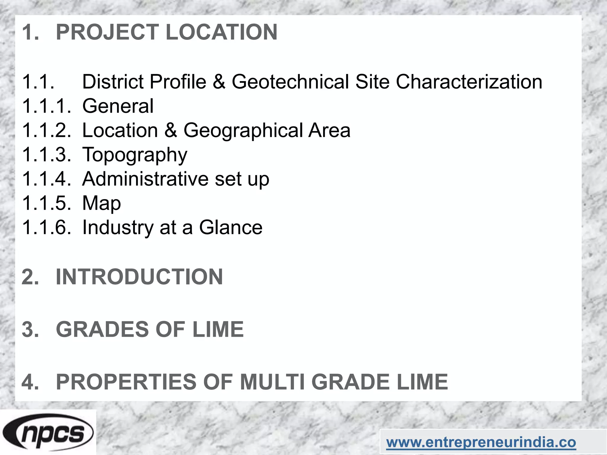 Production of different grades of Lime from Limestone (Technical Grade ...