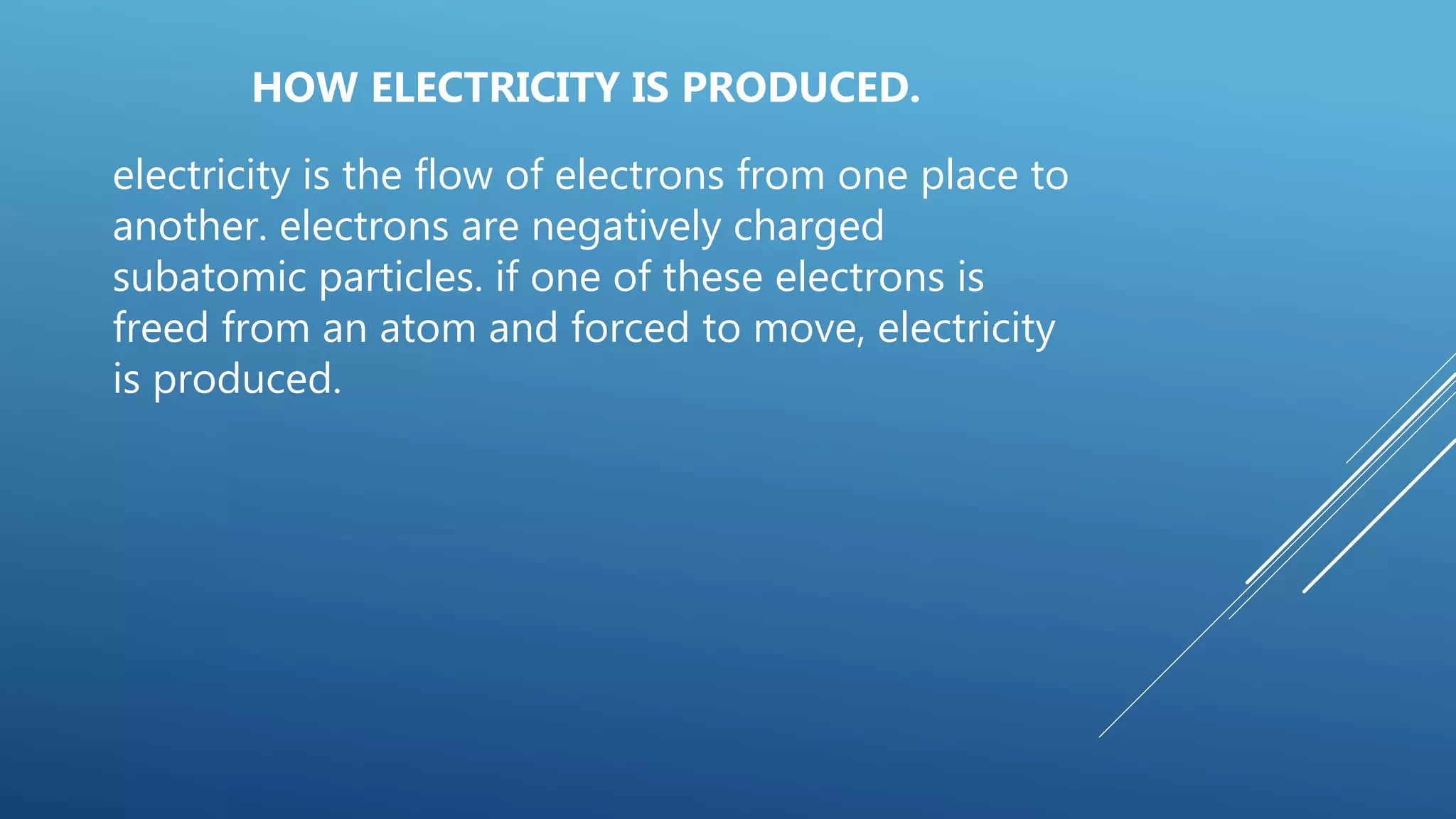 Production of electricity presentation slides | PPT
