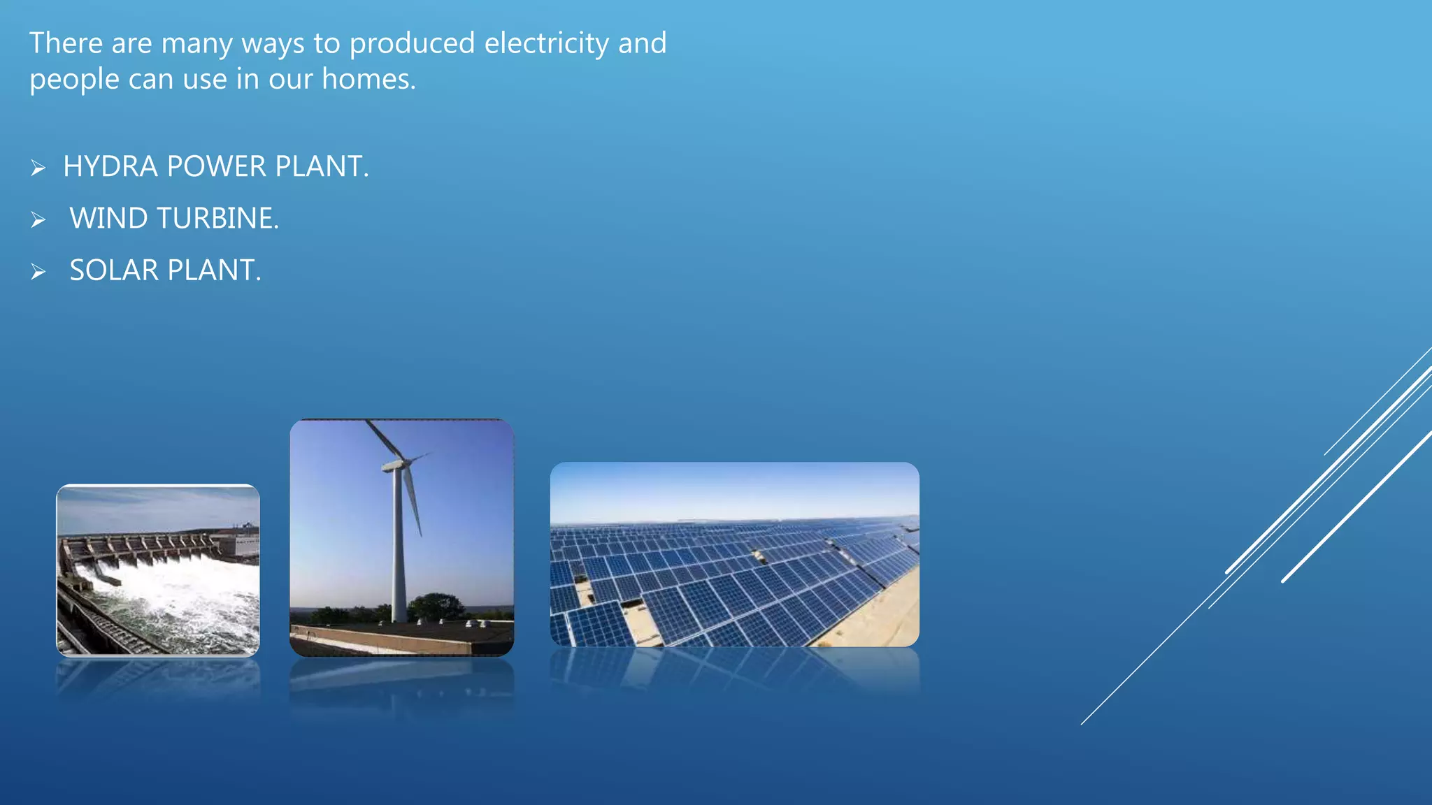 Production of electricity presentation slides | PPTX