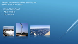 Production of electricity presentation slides | PPT