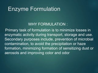 Production of enzymes ppt | PPTX | Food & Drink