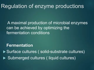 Production of enzymes ppt | PPTX | Food & Drink