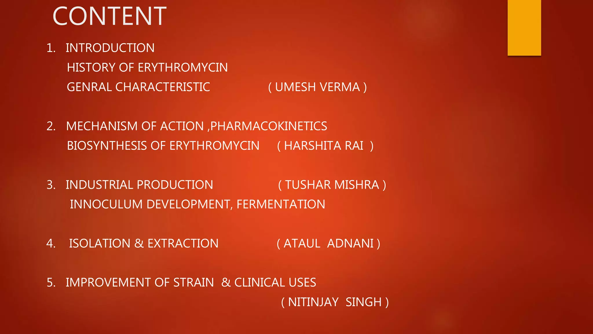 Production of erythromycin | PPTX