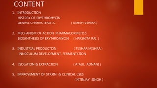 Production of erythromycin | PPTX