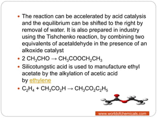 Production of ethyl acetate by esterification | PPTX