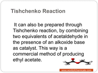 Production of ethyl acetate by esterification | PPTX