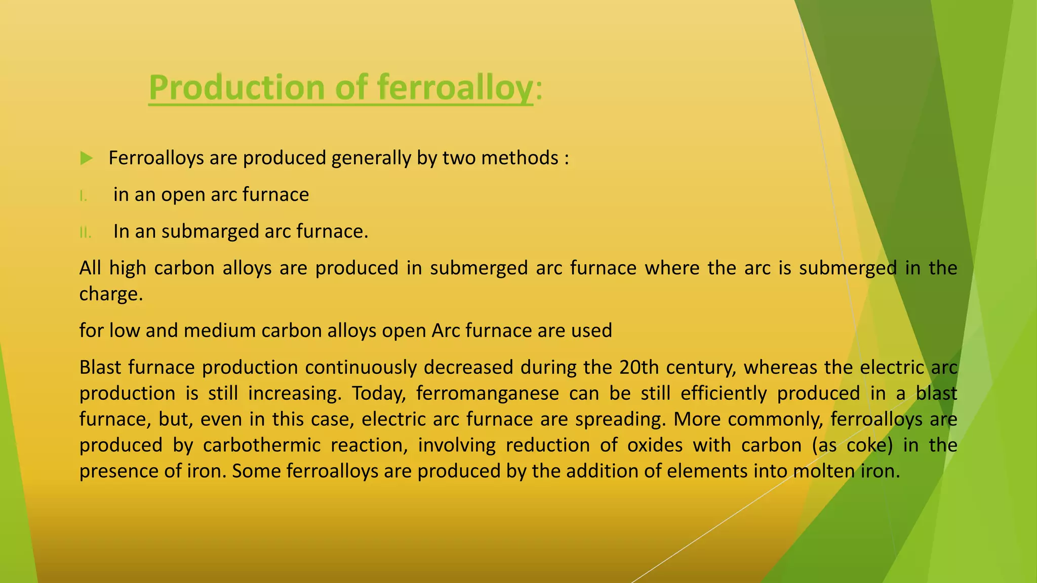 PRODUCTION OF FERRO ALLOY seminar.pptx