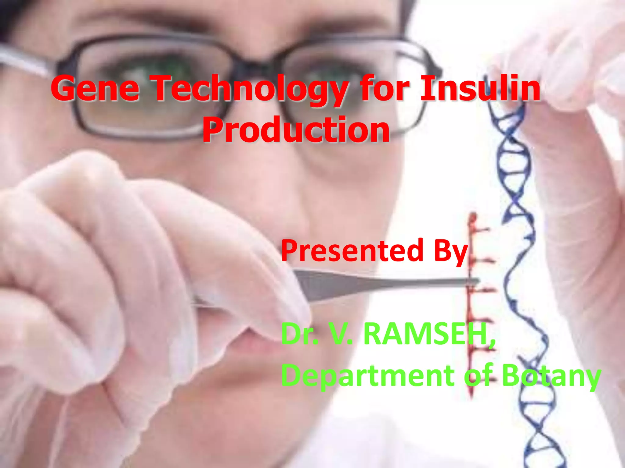 Production of human health care products insulin | PPT