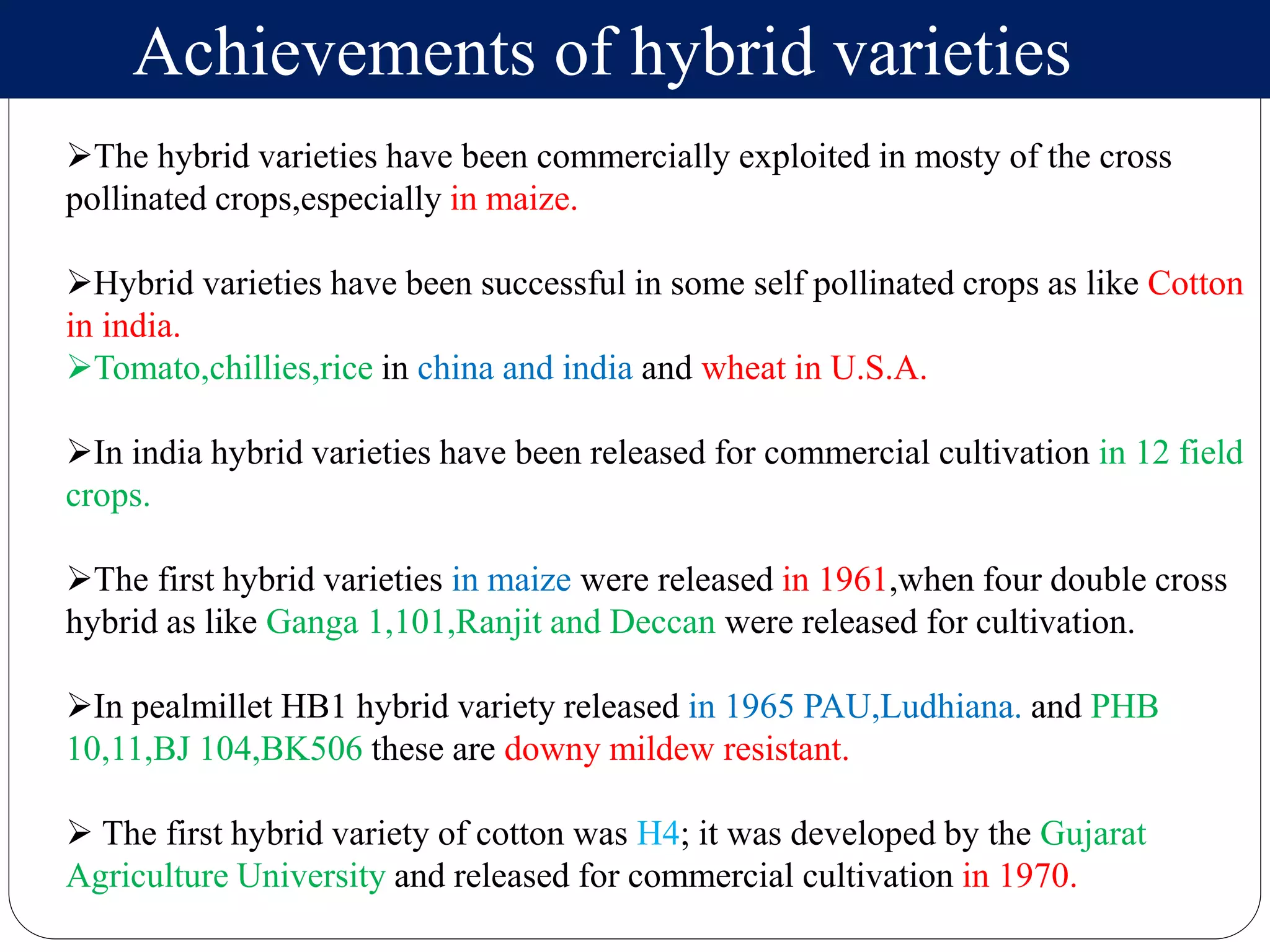 Plant Breeding: The Process of production of inbred lines & hybrid ...