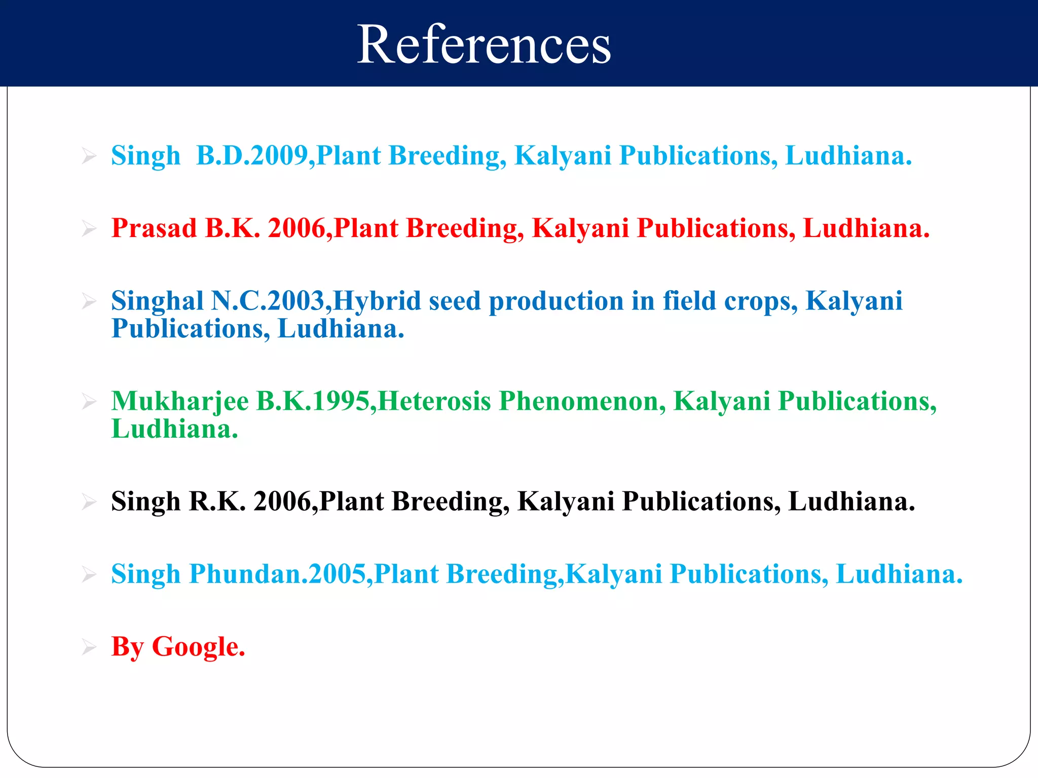 Production of inbred lines & hybrid variety | PPT