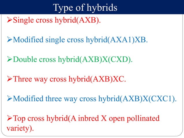 Production of inbred lines & hybrid variety | PPT
