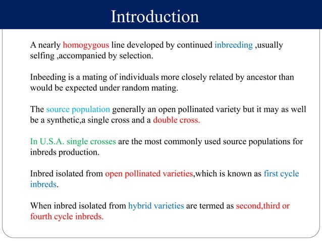 Production of inbred lines & hybrid variety | PPT